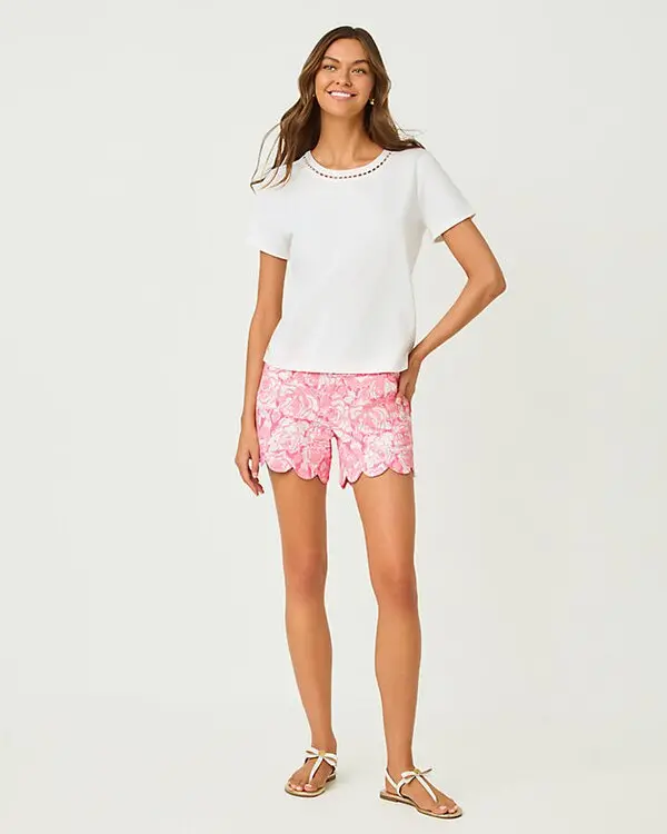 LILLY PULITZER Knit Top With Pearl Trim - Resort White
