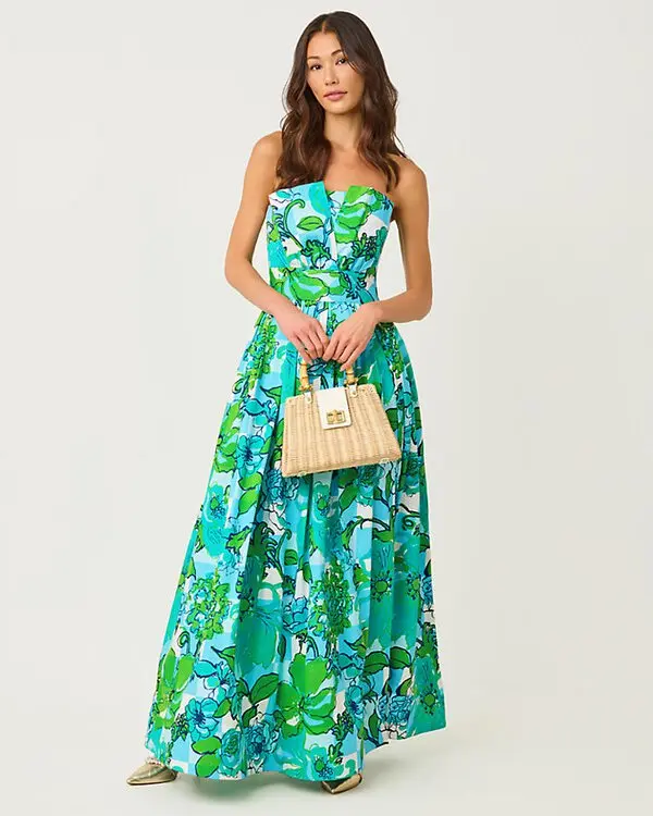 LILLY PULITZER Ivella Strapless Maxi Gown