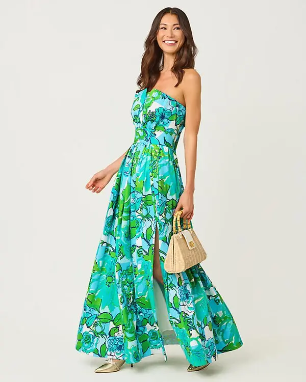 LILLY PULITZER Ivella Strapless Maxi Gown