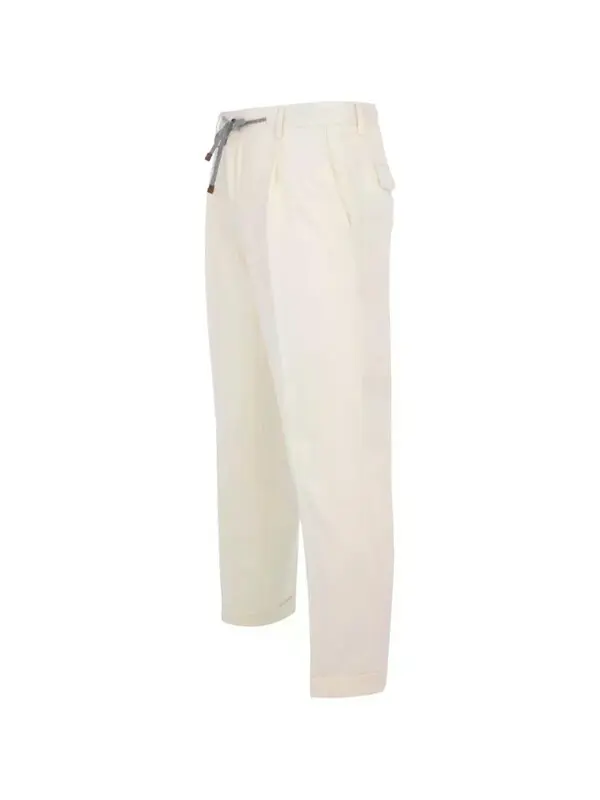 BARBA NAPOLI Roma Drawstring Pleated Trousers - Neutrals