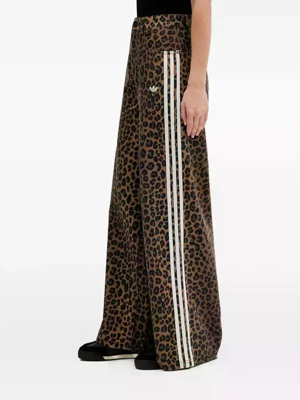 Adidas Leopard-print Wide Leg Jeans