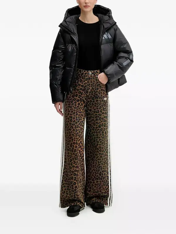 Adidas Leopard-print Wide Leg Jeans