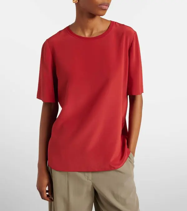 JOSEPH Rubin Silk Crepe Top - Orange