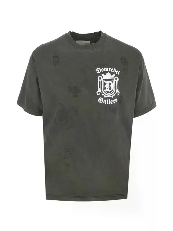 DOMREBEL Lion Crest Print T-shirt - Grey