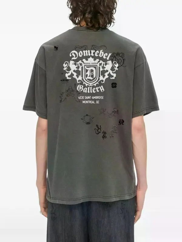 DOMREBEL Lion Crest Print T-shirt - Grey