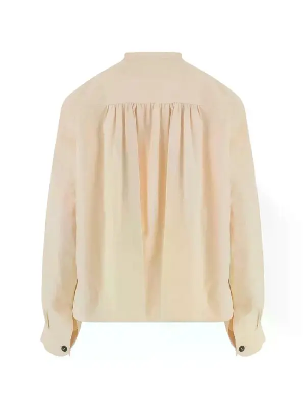 JIL SANDER Pleated Mandarin-collar Shirt