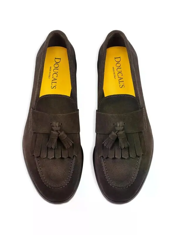 DOUCAL'S Tassel Fringe Suede Loafers