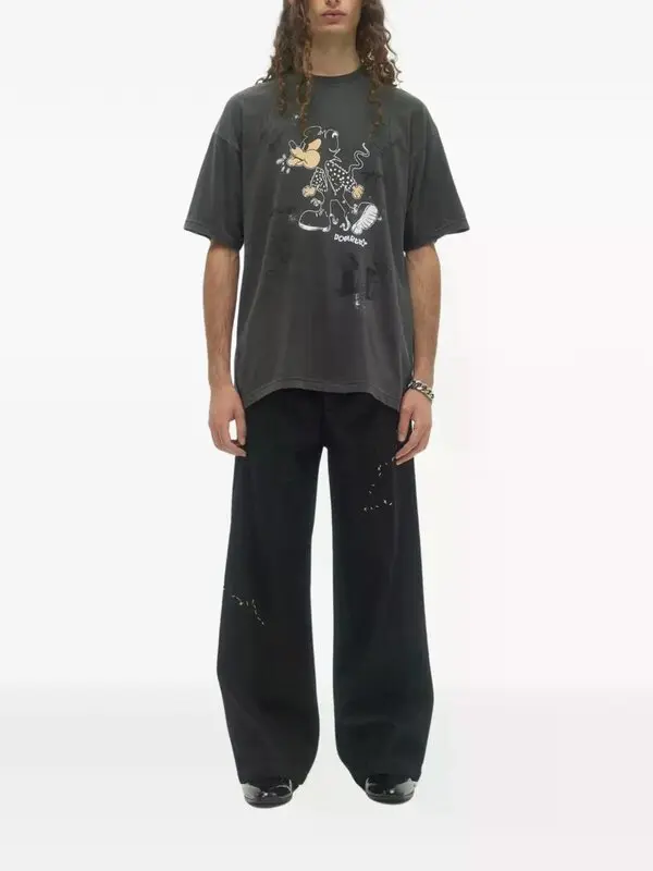 DOMREBEL Spit Cartoon-print T-shirt - Grey