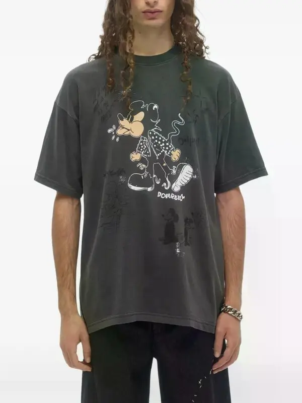 DOMREBEL Spit Cartoon-print T-shirt - Grey