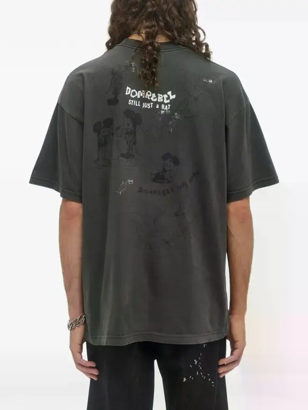 DOMREBEL Spit Cartoon-print T-shirt - Grey