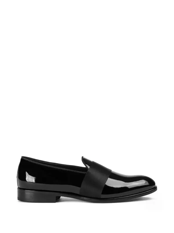 DOUCAL'S Patent-leather Band Slipper Loafers - Black
