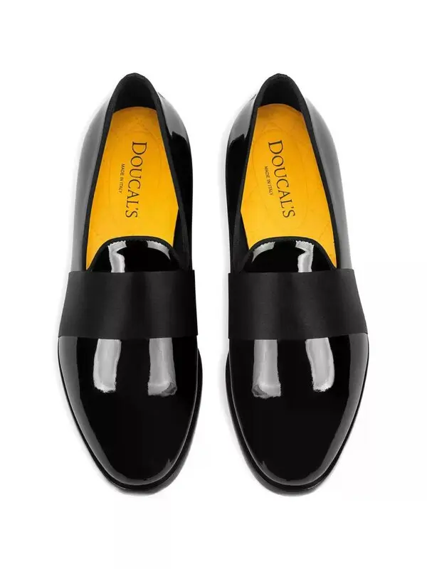 DOUCAL'S Patent-leather Band Slipper Loafers - Black