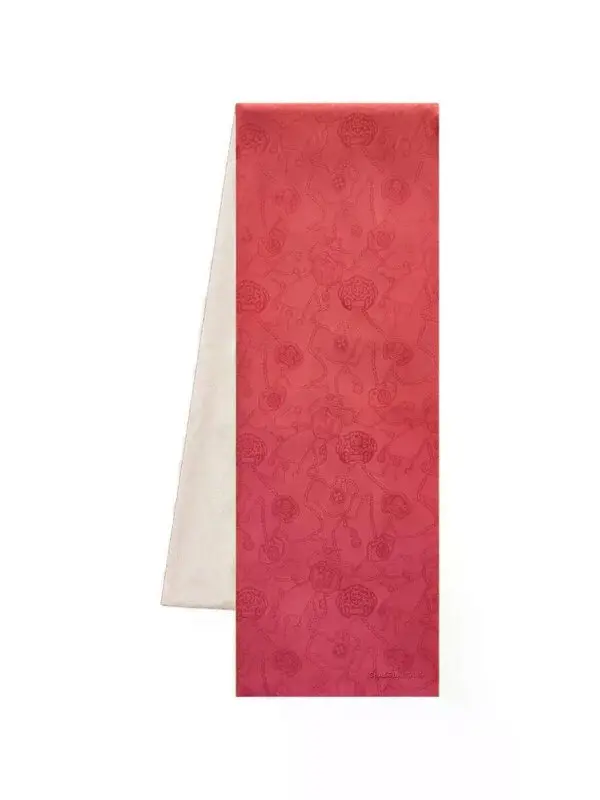 Shanghai Tang Patterned Scarf - Red