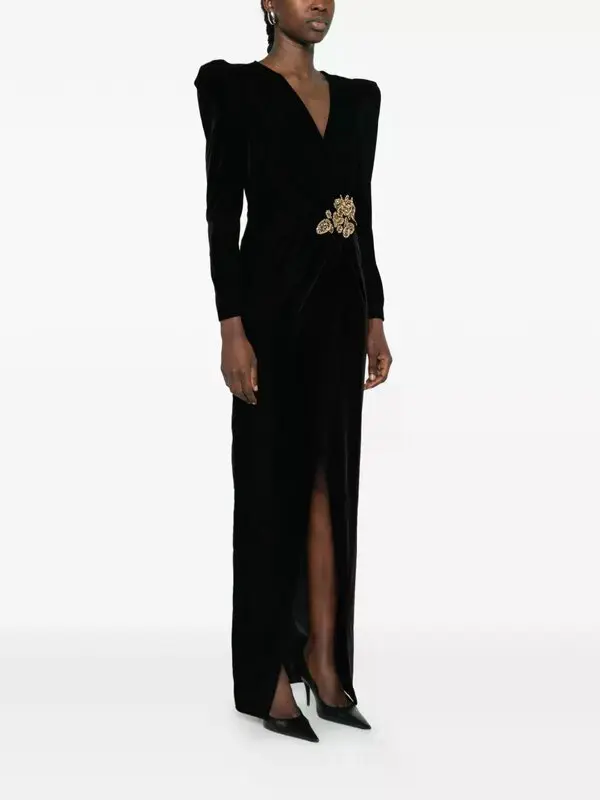 M.MARQUISE Embellished V-neck Dress