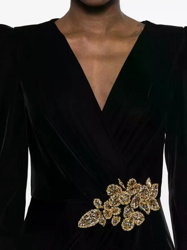M.MARQUISE Embellished V-neck Dress