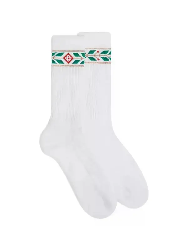 Casablanca Laurel Patterned Socks - White