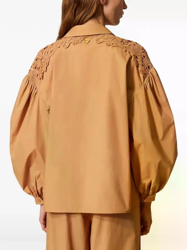 TWINSET Poplin Shirt With Macramé Inserts