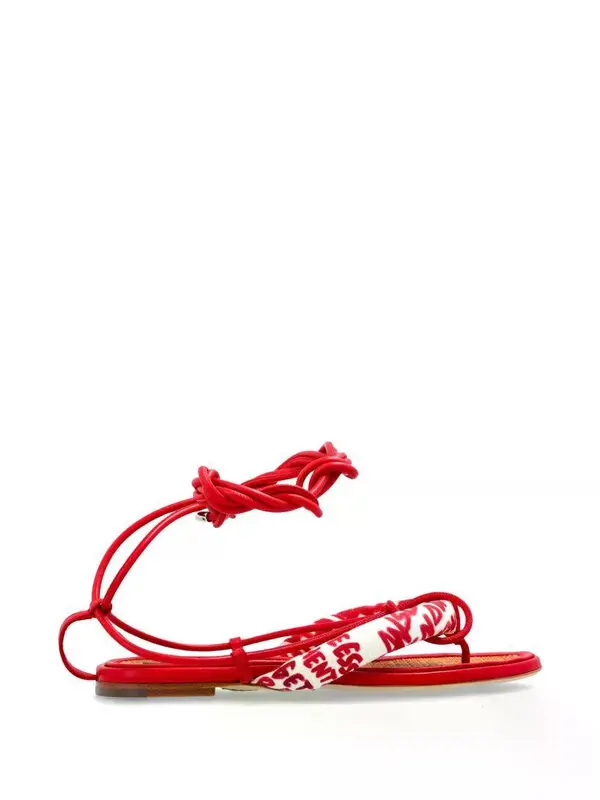 Dsquared2 Rebel Hibiscus Sandals - Red