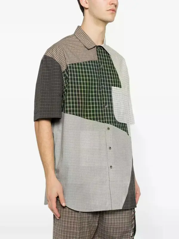 SONG FOR THE MUTE Pachecked-pattern Shirt