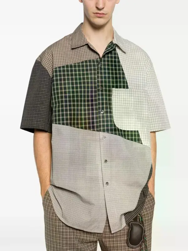 SONG FOR THE MUTE Pachecked-pattern Shirt