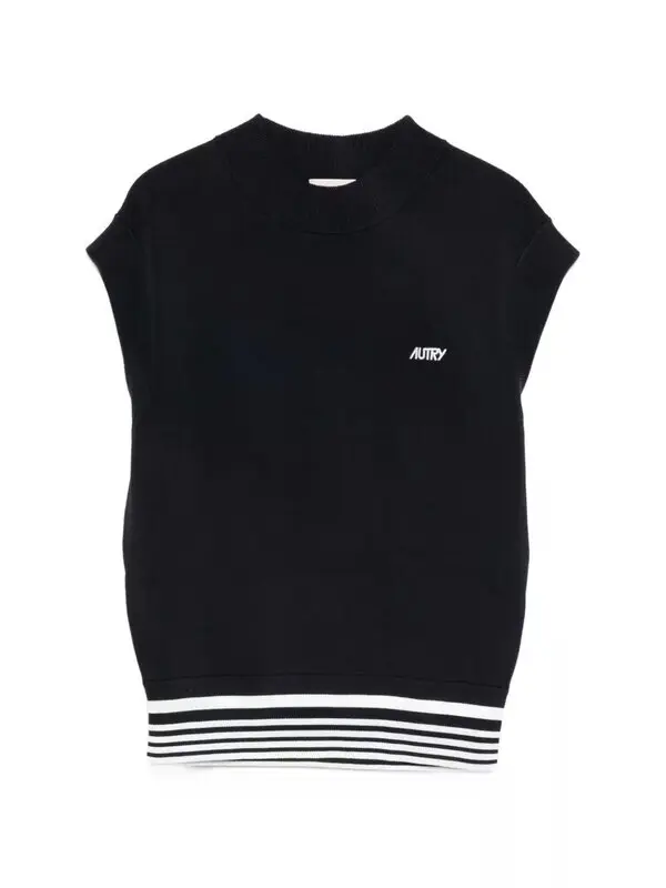 AUTRY Ribbed Knit Vest - Blue