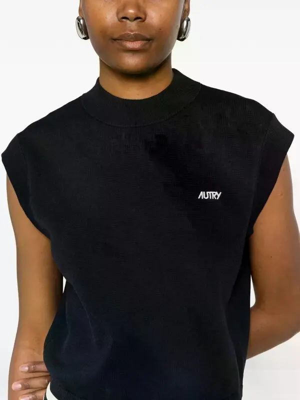 AUTRY Ribbed Knit Vest - Blue