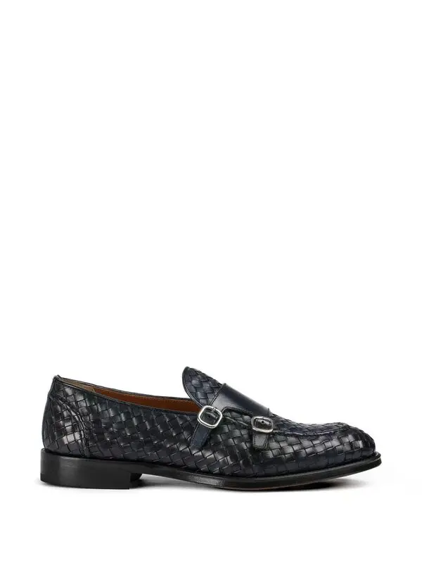 DOUCAL'S Woven Double-buckle Loafers - Blue
