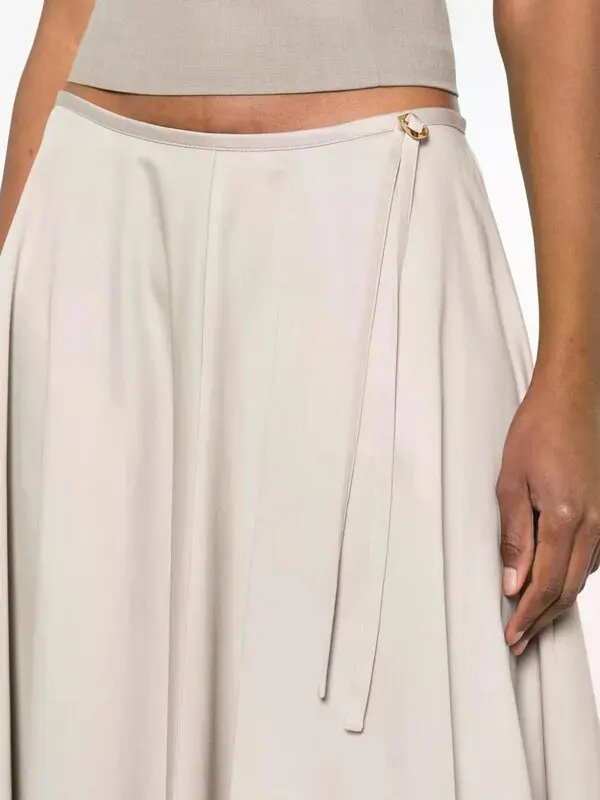 Agnona Buckle-detail Midi Skirt - Neutrals