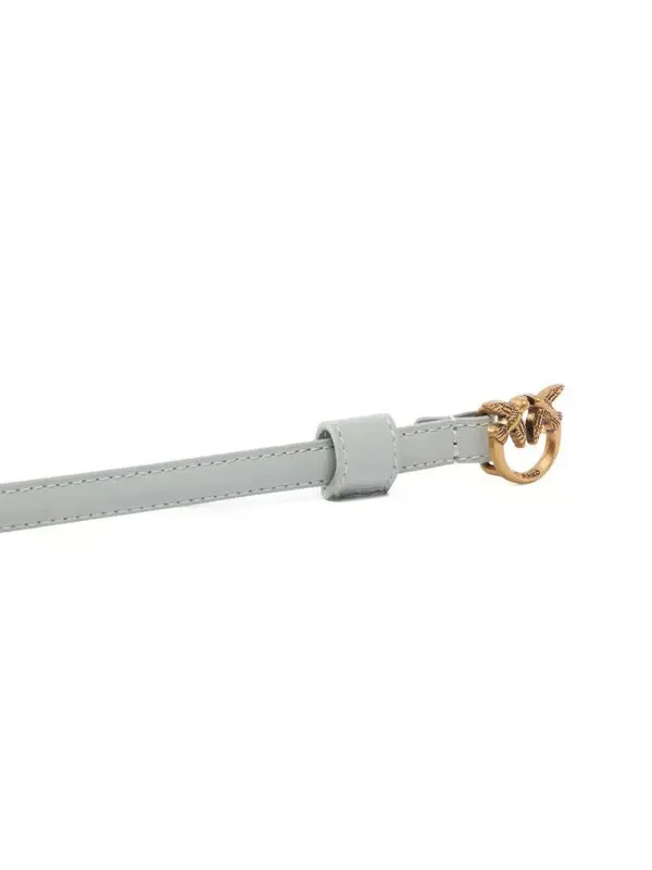 Pinko Thin Leather Belt With Love Birds Buckle