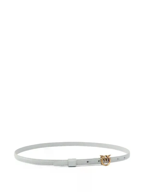 Pinko Thin Leather Belt With Love Birds Buckle