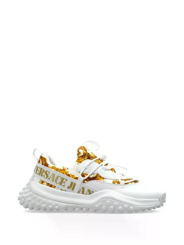 Versace Baroque-print Sneakers - White