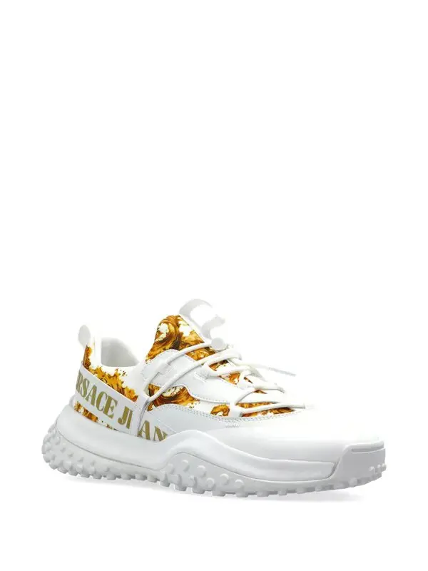 Versace Baroque-print Sneakers - White