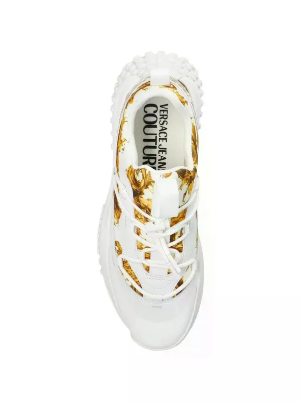 Versace Baroque-print Sneakers - White