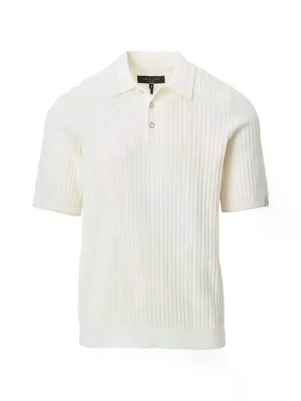 Rag & Bone Harvey Textured Polo Shirt - Neutrals