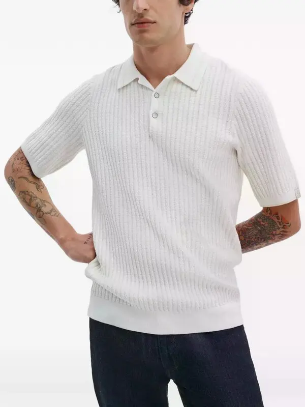Rag & Bone Harvey Textured Polo Shirt - Neutrals