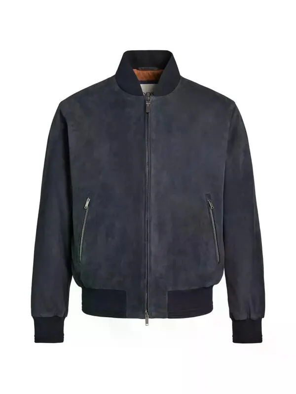 TOD'S Brera Suede Zip-fastening Bomber Jacket - Blue