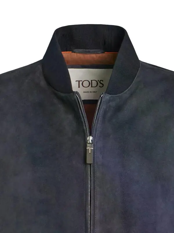 TOD'S Brera Suede Zip-fastening Bomber Jacket - Blue