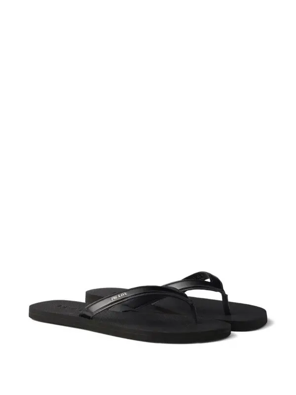Prada Logo-embossed Leather Flip-flop Sandals