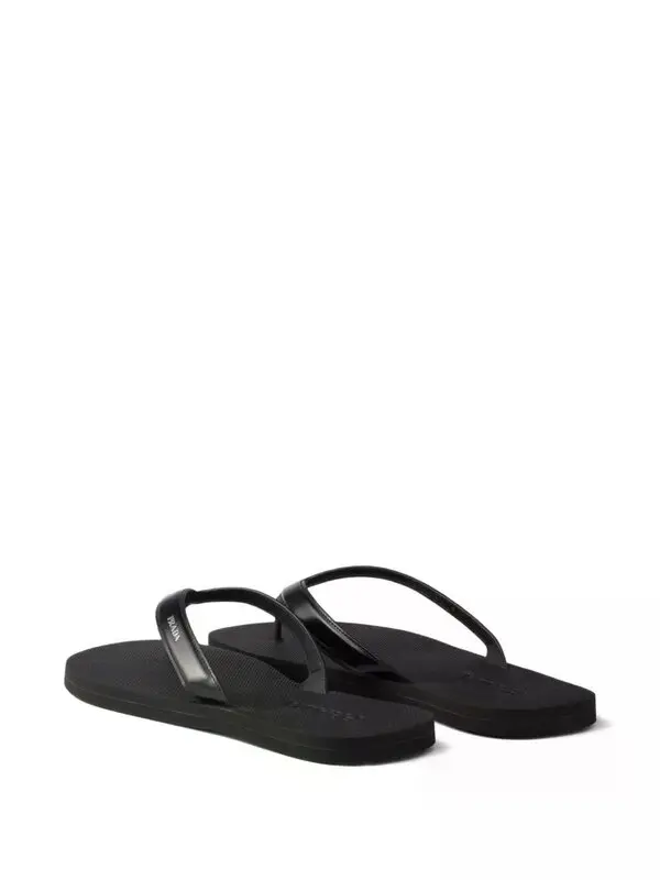 Prada Logo-embossed Leather Flip-flop Sandals