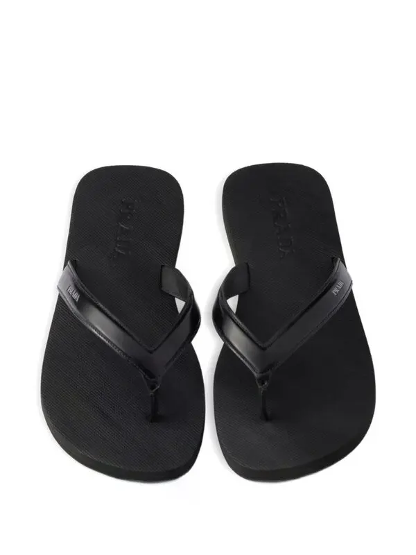 Prada Logo-embossed Leather Flip-flop Sandals