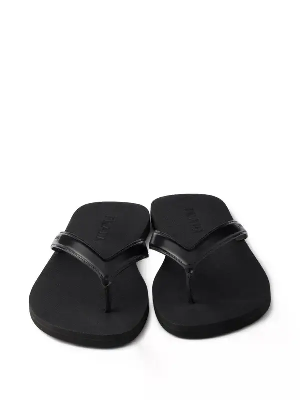 Prada Logo-embossed Leather Flip-flop Sandals