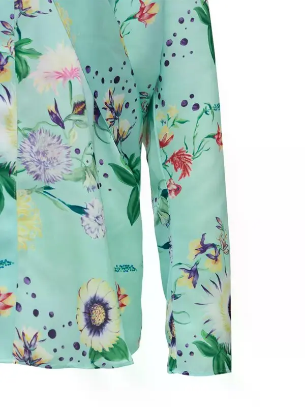 Rabanne Floral Print Blouse - Green