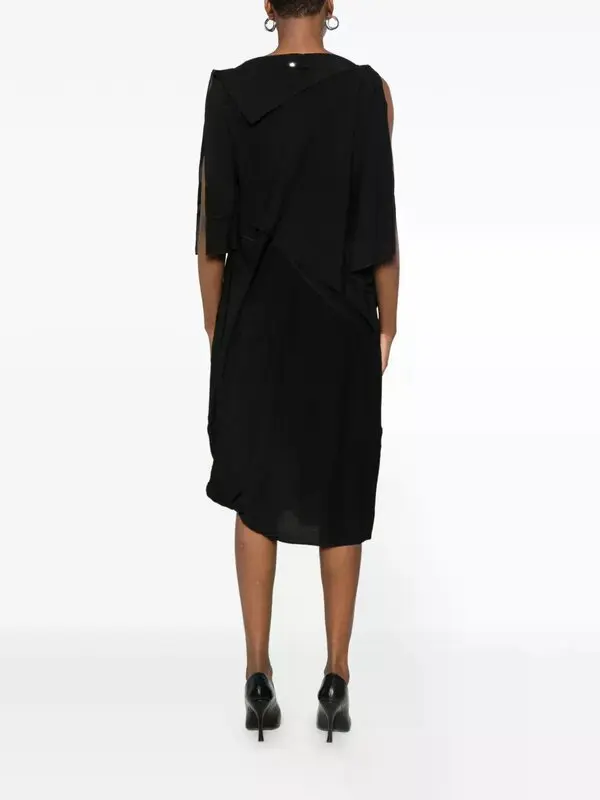 High Asymmetric Layered Midi Dress