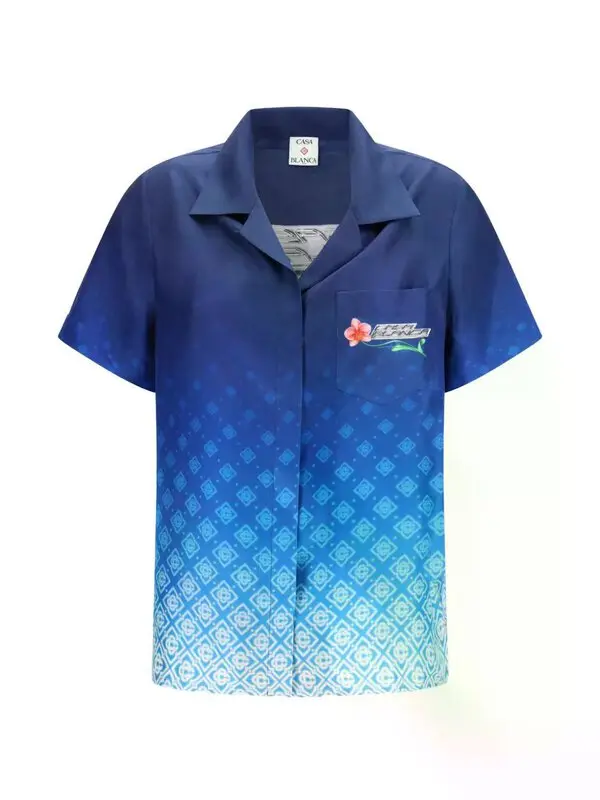 Casablanca Cuban Collar Short Sleeve Shirt