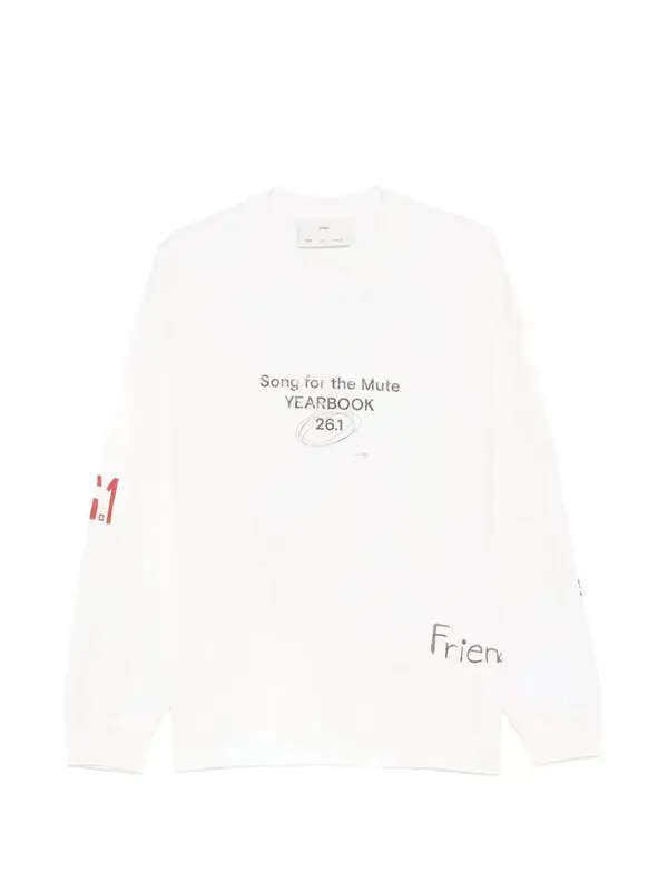 SONG FOR THE MUTE Long-sleeve Graphic T-shirt - Neutrals