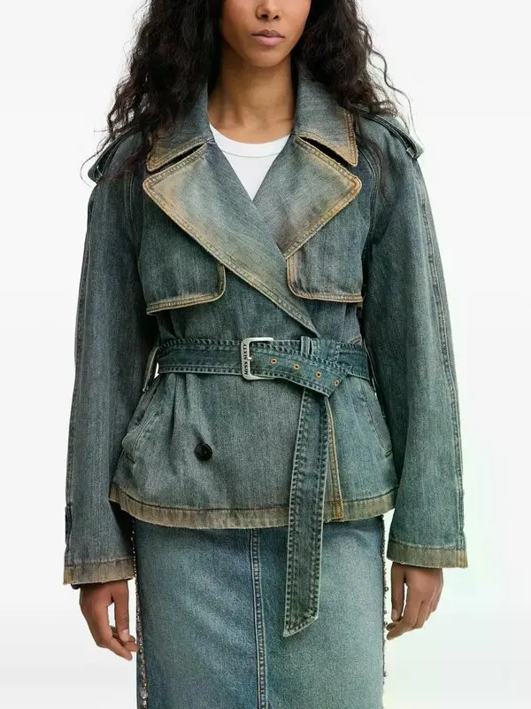 Miss Sixty Belted Double-breasted Denim Jacket