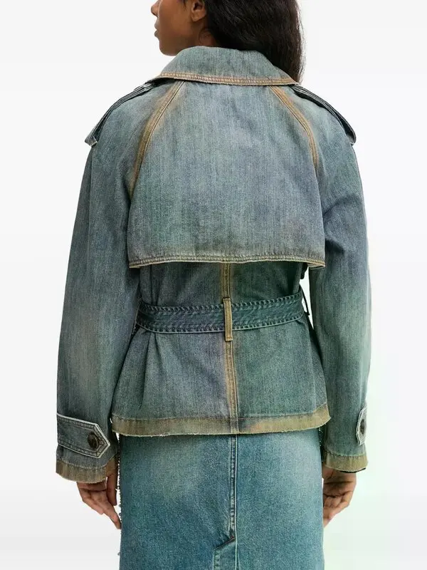 Miss Sixty Belted Double-breasted Denim Jacket