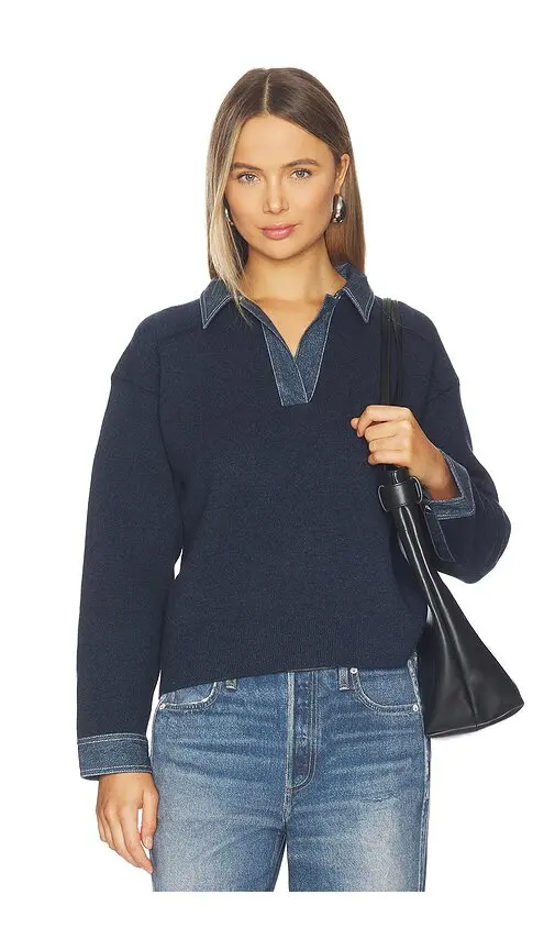 Rag & Bone Marie Denim Trim Polo