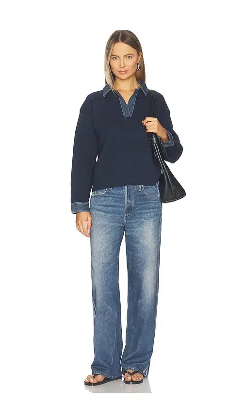 Rag & Bone Marie Denim Trim Polo