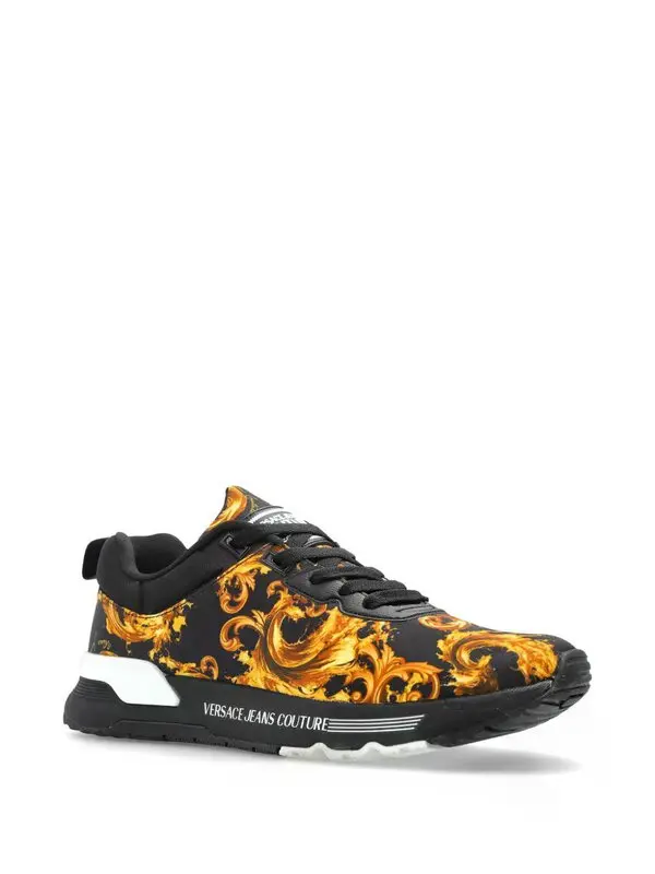 Versace Baroque-pattern Sneakers - Black